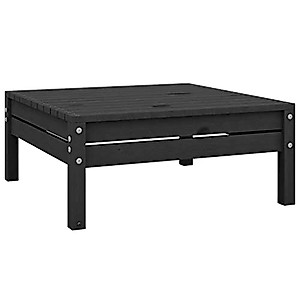 vidaXL Patio Footstool Black Solid Pinewood
