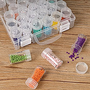 30 Slots Diamond Painting Storage Containers, Bead Organizer Box, Bead Storage Containers Plastic Diamond Painting Art Accessories Boxes Small Clear Embroidery Box for Craft Beads Rhinestones (1 Pack)