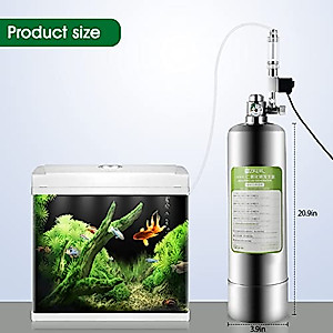 ZRDR Co2 Generator System 2L with Pressure Gauge Automatic Pressure Relief Valve Bubble Counter for Aquarium Plants，Stable Output Sent Steel Bottle Base