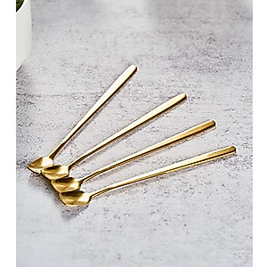 YHOSSEUN Porcelain Coffee Mug Set With Metal Stand, Ceramic Cups with Espresso Spoons, 11 Ounce Mug Set Perfect For Americano, Chocolate Drinks, Milk, Tea, Set of 4, White