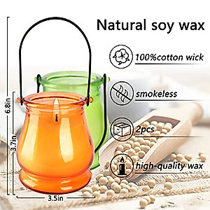2 Pack Jar Citronella Candles, Large Citronella Candles Outdoor, Candles Gift Set, 2x10 oz Travel Jar Citronella Candles for Indoor