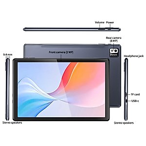 SGIN Tablet, 10.1 Inch Android 13 Tablets 4GB RAM 128GB ROM with Octa-Core 2.0Ghz Processor, 1280 * 800 Pixel IPS Screen, 2MP+8MP Camera, 6000mAh, WiFi, Bluetooth 5.0