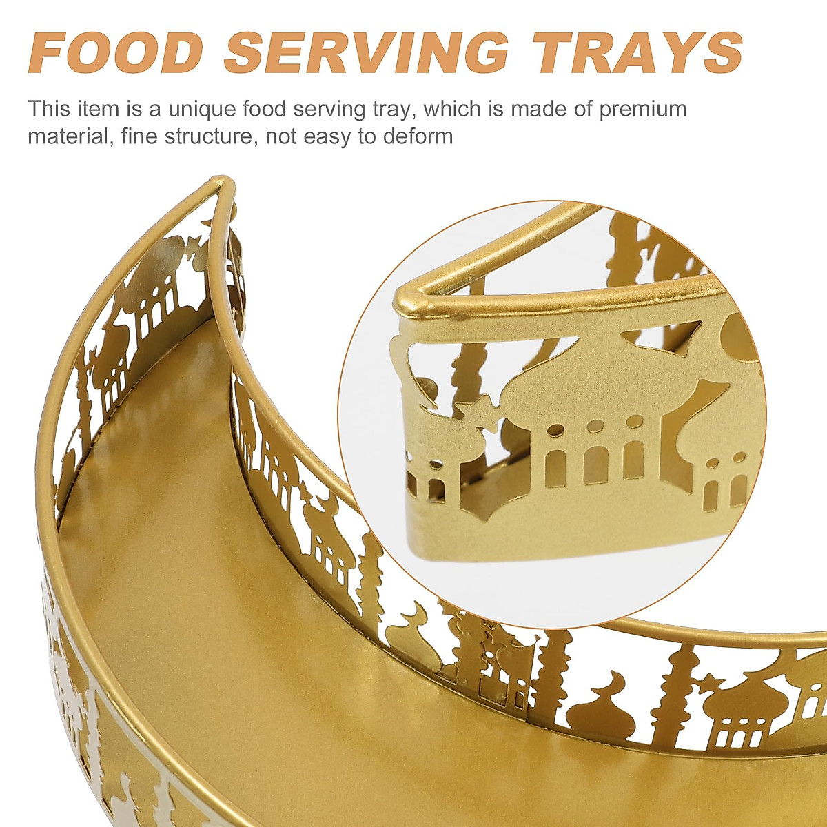 Star Moon Shaped Ramadan Tray: 2Pcs Ramadan Kareem Iron Tray Eid Mubarak Candy Dessert Tray Islam Muslim Party Festival Table Decor