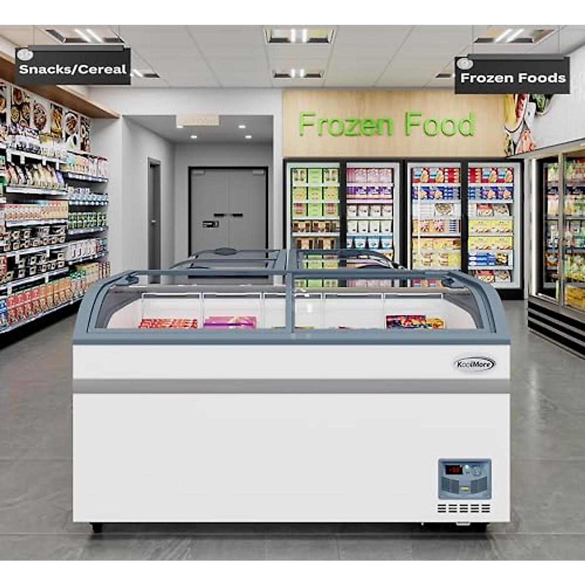 KoolMore KM-ISCF-58MD 58-inch Manual Defrost Island Chest Freezer with 14 cu. ft. in White, ETL Listed