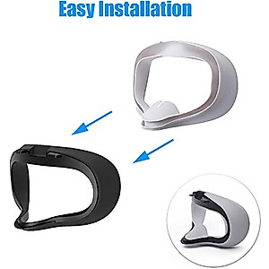 RGEEK VR Silicone Face Cover for Quest 2 VR Headset Sweat-Proof Lightproof Non-Slip Washable Replacement Face Pads Quest 2 Accessories(Gray)