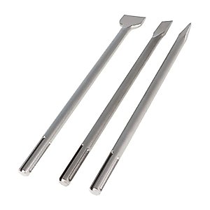 ALL-CARB 3Pcs 16-Inch Chisel Set, Heavy Duty Rotary Hammer Chisel Bit Set, Including Flat Chisel, Point Chisel and Scaling Chisel