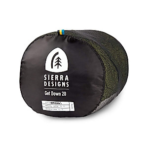 Sierra Designs Get Down 20 Degree Sleeping Bags - 550 Fill Power DriDown (PFC Free), Mummy Style Camping & Backpacking Sleeping Bags for Men & Women, Stuff Sack Included (Regular)