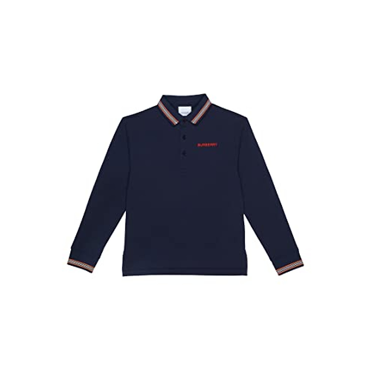BURBERRY Boy's Christo Polo Long Sleeve (Toddler/Little Kids/Big Kids) Midnight 8 Years