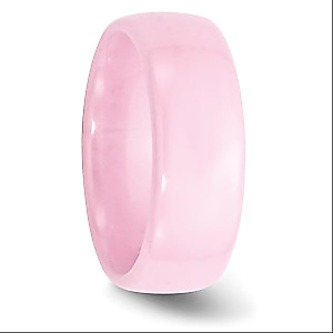 IceCarats Ceramic Pink 8mm Plain Classic Wedding Band Ring Size 5.00
