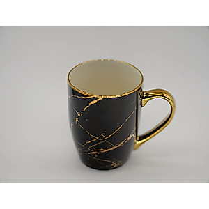 Set of Golden Marble White and black coffee mug ceramic tea cup for men women Christmas gift Perfect for Coffee, Cappuccino, Tea, (WHITE & BLACK)