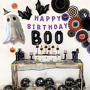 Halloween Ghost Decorations Foil Ghost Balloon Little Boo Baby Shower Decorations Cute Halloween Decorations 4 Pcs