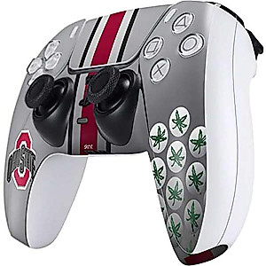 Skinit Decal Gaming Skin Compatible with PS5 and Compatible with PS5 Digital Edition DualSense Controller - Officially Licensed Ohio State University Buckeyes Design