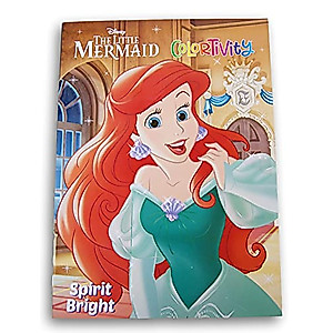 Colortivity The Little Mermaid Ariel Themed Coloring and Activity Book with Bonus Cutout Door Hanger on Back - 80 Pages