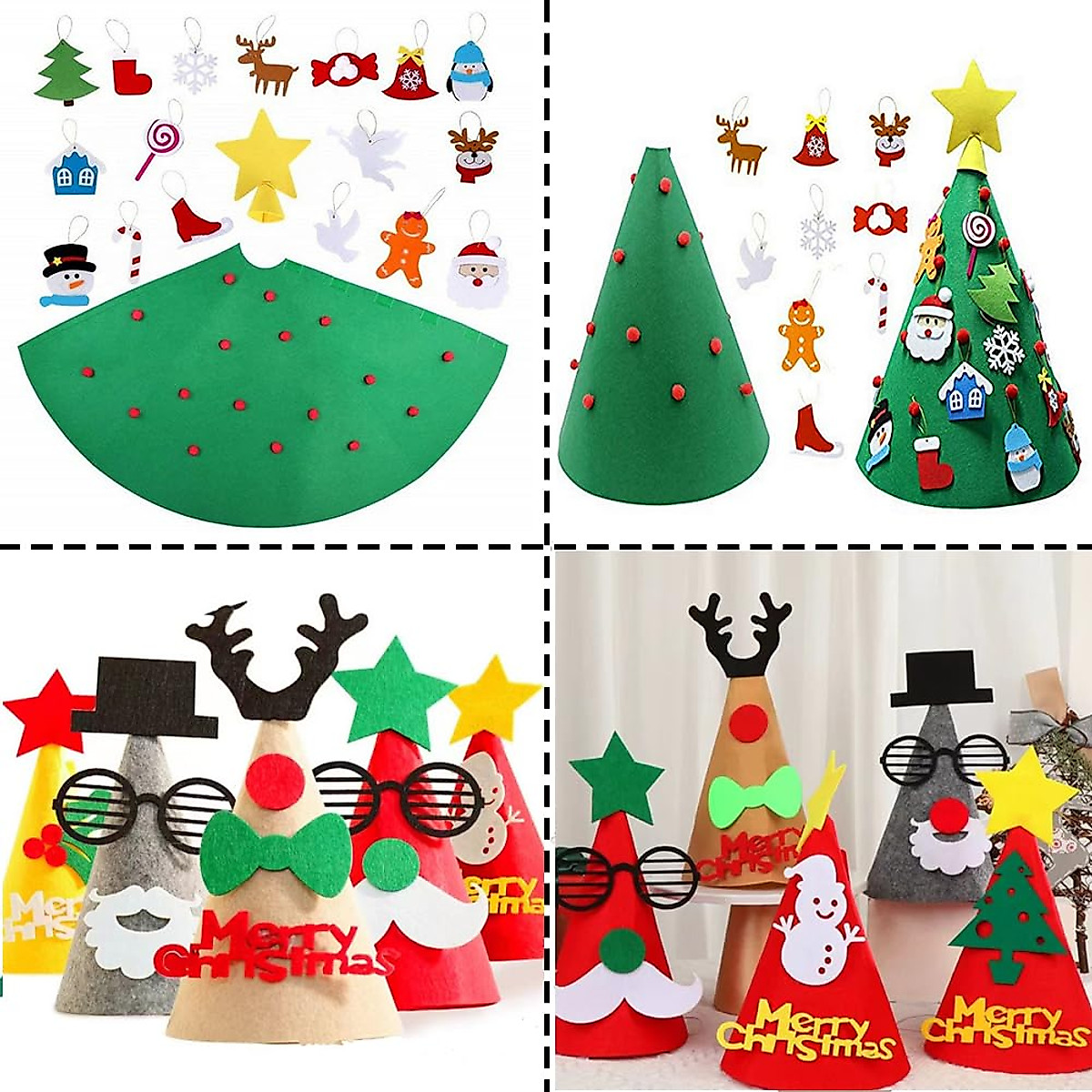 24 Pcs Felt Sheets for Crafts Felt Fabric Sheets, 8 Inch X 12 Inch Christmas Red Yellow White Felt 1mm Thick A4 Stiff Felt Sheets for Patchwork