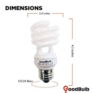 GoodBulb 13-Watt Compact Fluorescent Bulb - 2700K Warm White Color - Ultra Mini Spiral CFL Light Bulbs - E26 Medium Base (Pack of 2 Bulbs)