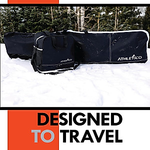 Athletico Padded Two-Piece Snowboard and Boot Bag Combo | Store & Transport Snowboard Up to 165 CM and Boots Up To Size 13 | Includes 1 Padded Snowboard Bag & 1 Padded Boot Bag (Black)