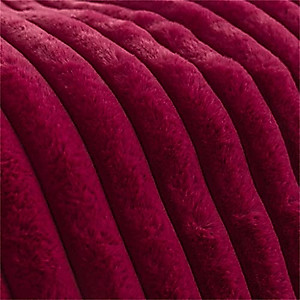 ZHAOLEI Red Super Soft Velvet Vertical Duvet Cover Set Double King Bed 4pcs Plush Bedding Set Flat Sheet Pillow Case (Color : D, Size : 200 * 230cm)