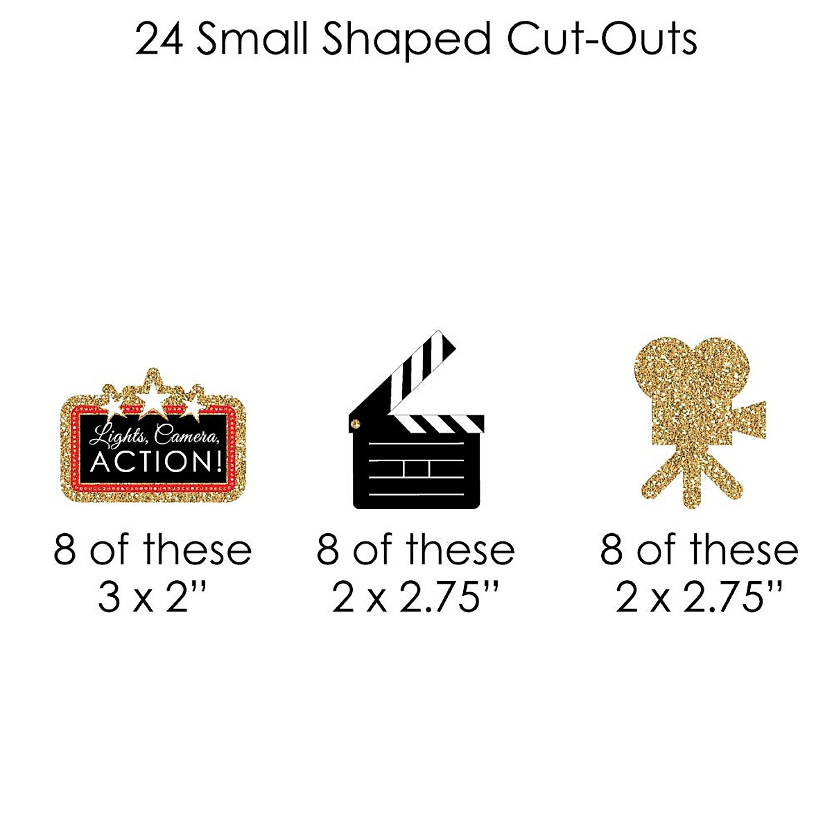 Big Dot of Happiness Red Carpet Hollywood - Movie Night Party DIY Decorations - Clothespin Garland Banner - 44 Pieces