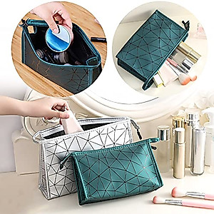 RNONDRY 3Pcs Makeup Bag Set for Women Travel Cosmetic Organizer Bag Large Zipper Pouch Toiletry Bag for Girls (3Size, Black)