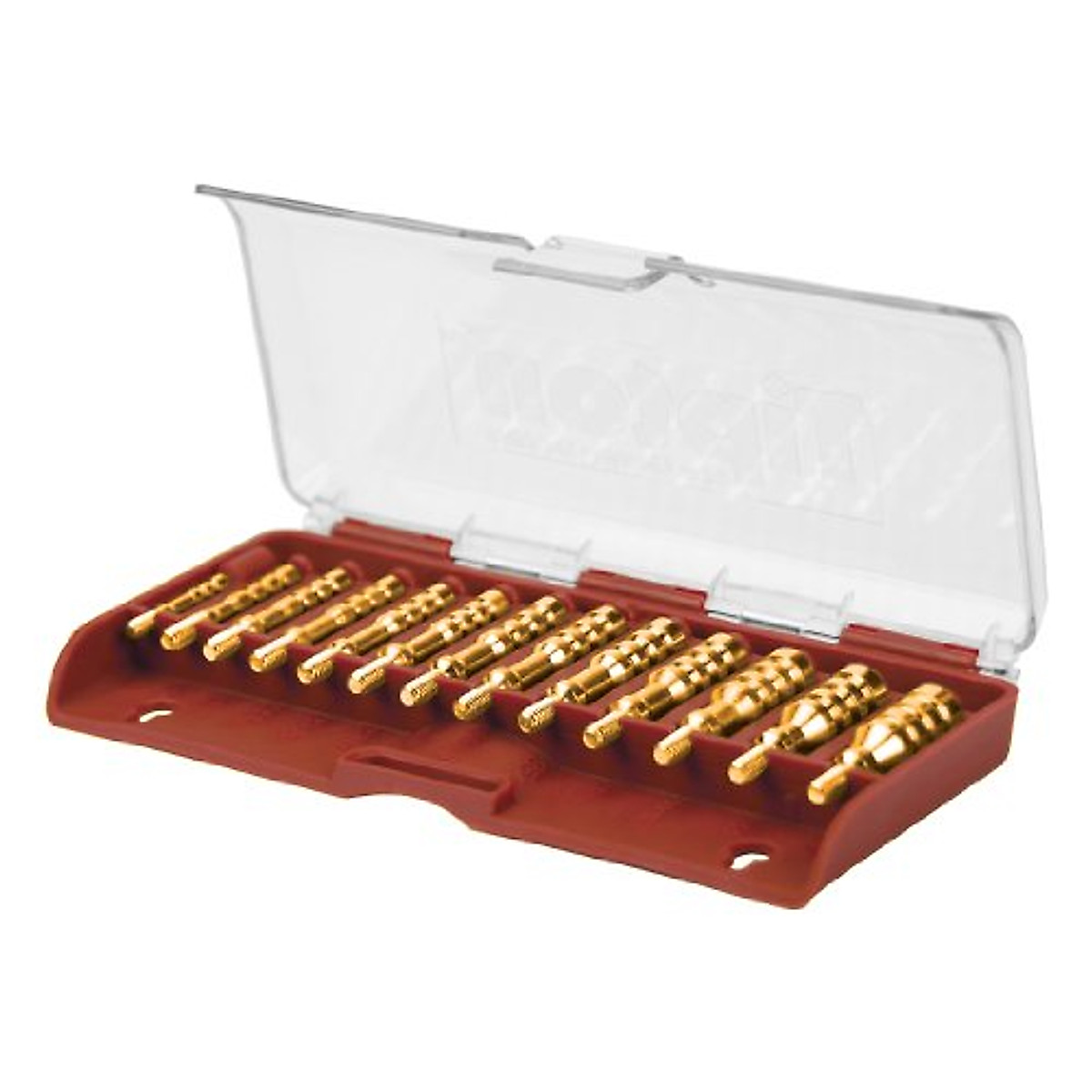 Tipton 13-Piece Brass Jag Set with Storage Case for Rifle Cleaning and Maintenance