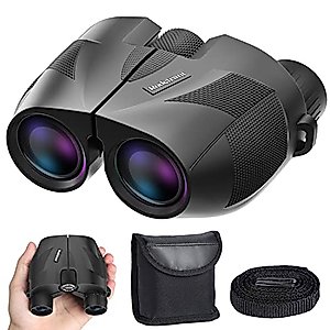 Compact Binoculars 15x25 for Adults and Kids, Waterproof Binocular with Low Light Vision, Easy Focus Binoculars for Bird Watching