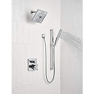 DELTA FAUCET T27967-BL Angular Modern Monitor 17 Series Valve 6-Setting Integrated Shower Trim with Diverter, Matte Black