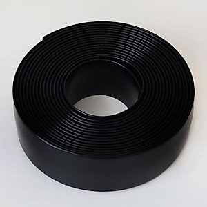 KOMORAX Black 1.5" Wide 20' Length Chair Vinyl Strap Strapping for Patio Lawn Garden Outdoor Furniture Matte Finish Color