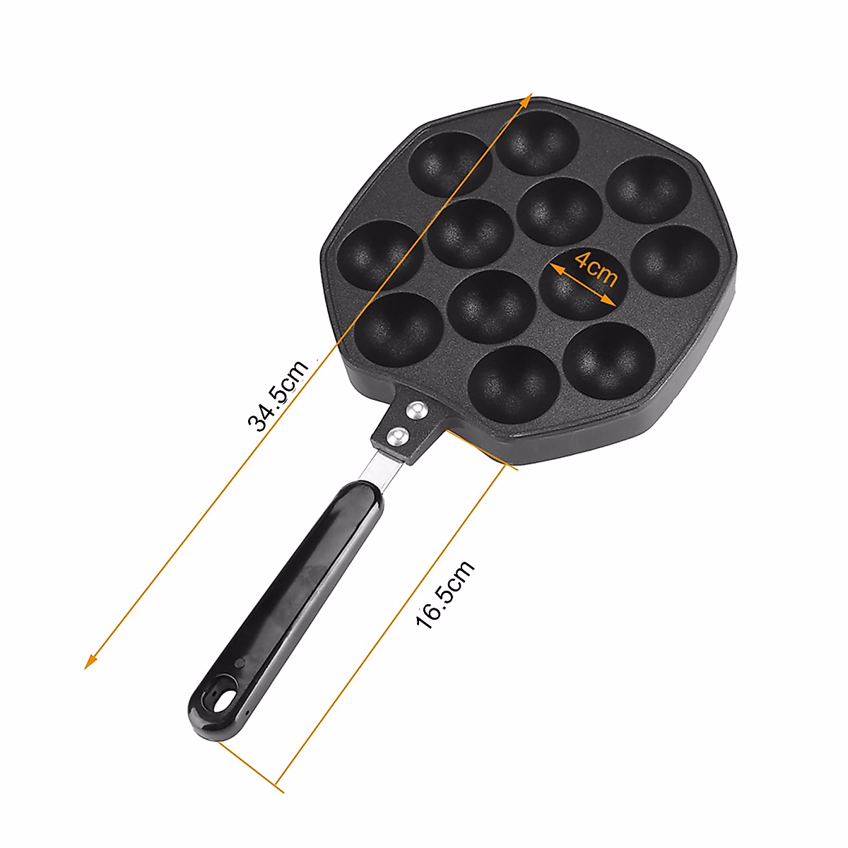 12 Cavities Takoyaki Grill Pan, Aluminum Non-stick Baking Takoyaki Grill Pan Plate Octopus Ball/Pancake Maker