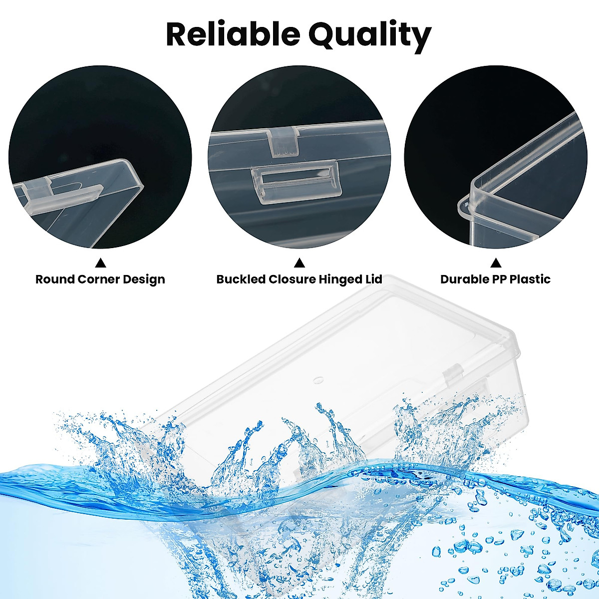 ISKYBOB Bead Organizers Box, 12PCS Clear Plastic Storage Containers Mini Transparent Cases with Hinged Lid Rectangle Craft Storage Boxes for Jewelry Small Parts Diamond Art Accessories