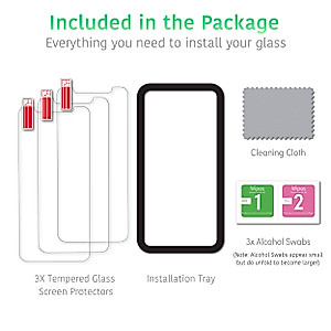 TALK WORKS Premium Tempered Glass Screen Protector for iPhone 12/12 Pro, IPhone 13/13 Pro, IPhone 14 - Includes Installation Tray, Anti-Glare, Crack Proof, Ultra Thin (Pack of 3)