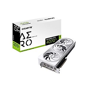 GIGABYTE GeForce RTX 4070 Ti AERO OC 12G Graphics Card, 3X WINDFORCE Fans, 12GB 192-bit GDDR6X, GV-N407TAERO OC-12GD Video Card