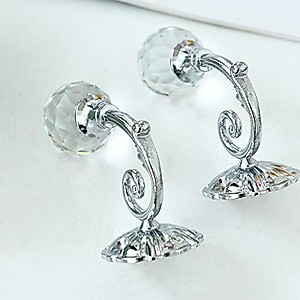 VOSAREA Pack of 2 Vintage Crystal Rose Pattern Wall Curtain Hook Coat Hat Handbags Towel Single Hook Wall Mount Hanger