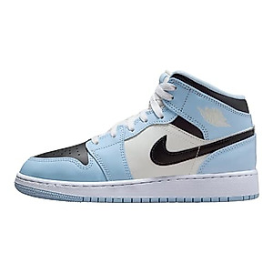 Nike Kids Air Jordan 1 Retro High OG GS Basketball Shoe, Ice Blue/Black Sail-white, 6.5 Big Kid