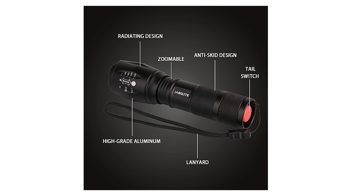 JARDLITE LED Emergency Flashlight - 4 Pack Tactical Torch