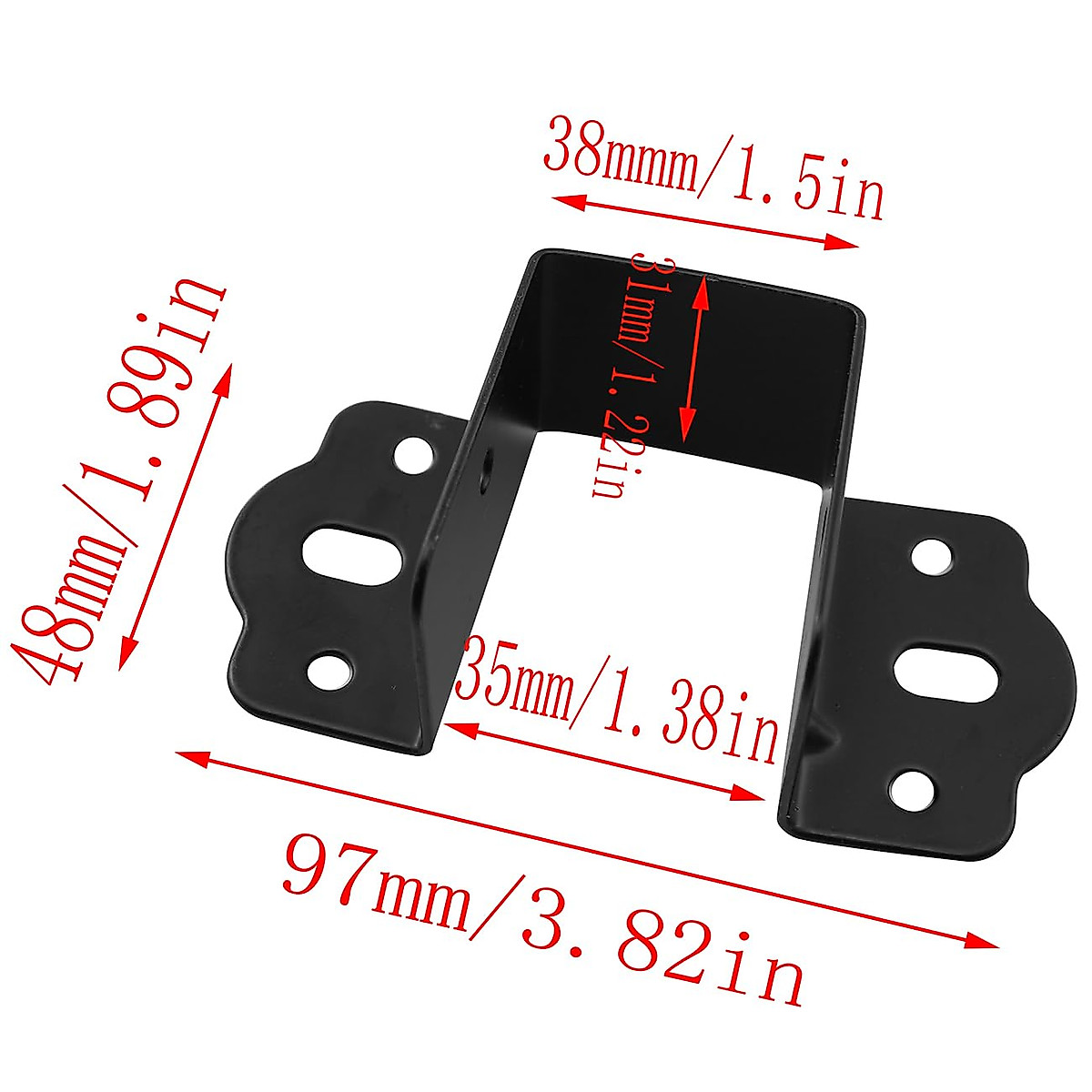 LQ Industrial 2pcs Heavy Duty Bed Rail Fittings Black Bed Frame Brackets Adapter U-Shape Bed Supporters Hardware