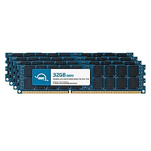 OWC 128GB (4x32GB) DDR3 ECC Registered CL9 PC3-10600 1333MHz SDRAM Memory RAM Upgrade Module Compatible with All 2013 Mac Pro 6,1 Models (OWC1333D3Z3M128)