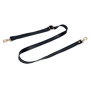 VanEnjoy Full Grain Leather Adjustable Replacement Strap Cross Body Bag Purse, 26-51 inch Gold Hardware - 1.8 CM Width (Black-Silver Metal With Tasse) (1# Black)