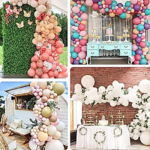 100pcs Latex Balloon Arch Kit, White Balloons Different Sizes 5/10/12/18 Inch Balloon Garland for Birthday Party Supplies, Bridal Wedding Anniversary Baby Shower Decor, Family Picnic Beach Holiday Sea