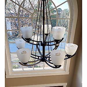 Kira Home Weston 5" Glass Shades, Alabaster Replacement Glass, 1-5/8" Fitter Opening for Threaded Medium Base Socket, 5" x 5", 3-Pack