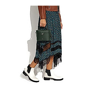 COACH Womens Satchel Kay Crossbody Handbags In Leather (QB/Amazon Green)