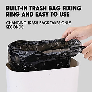 latafile 3.7 Gallon Smart Bathroom Trash Can, Touchless Motion Sensor Garbage Can with Lid, for Bathroom, Office, rv, Bedroom, Living Room, White 8661