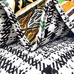 Mocaletto Boho Quilts Queen Size,Reversible Rustic Deer Lodge Cabin Quilt Set,Patchwork Green Bedding Set with Pillow Shams,Bohemian Stripes Bedspread,Lightweight Microfiber Coverlet