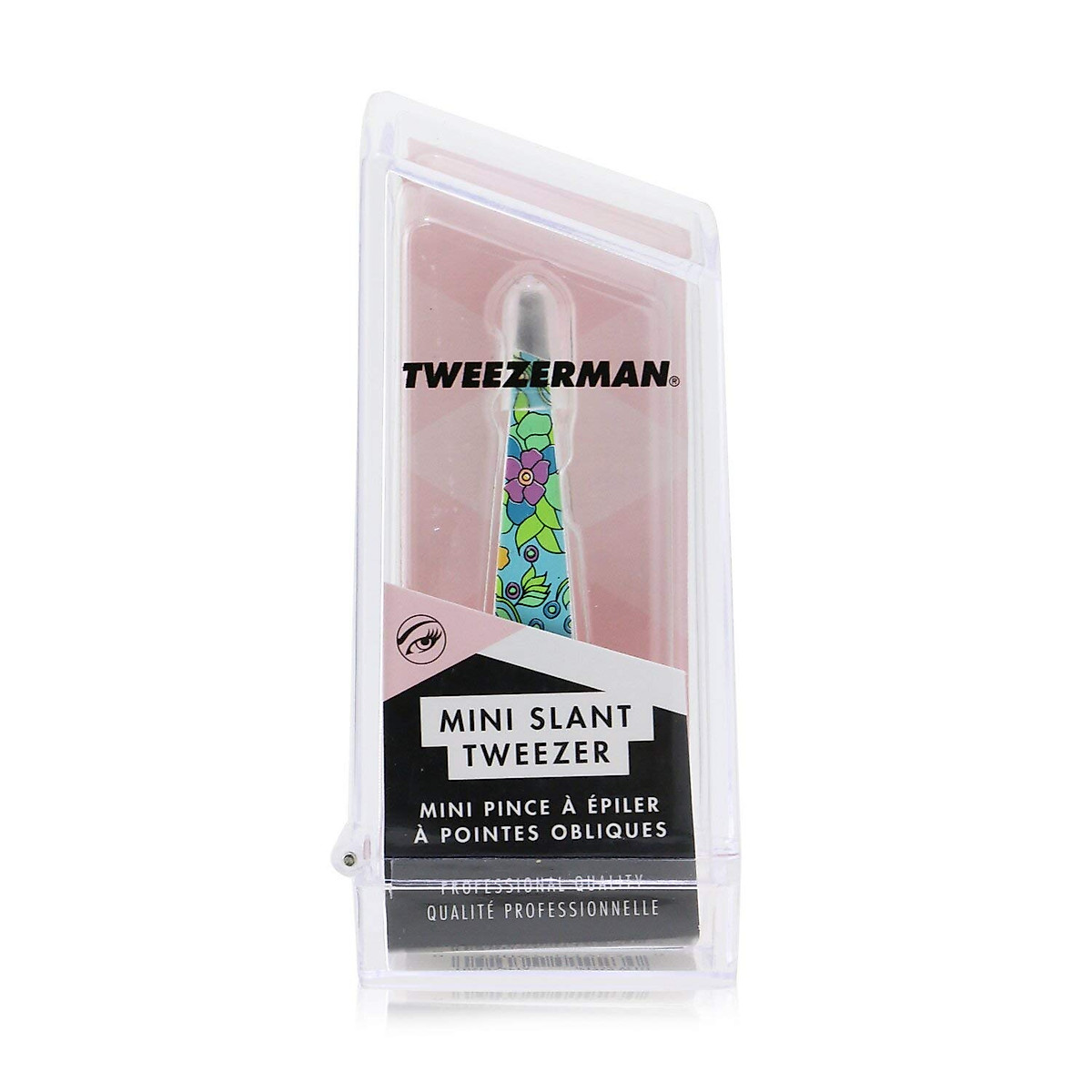 TWEEZERMAN Studio Collection Mini Slanted Tweezers Vintage Floral Blue