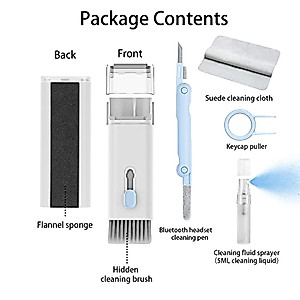 7 in 1 Electronic Cleaner kit - Keyboard Cleaner, Keyboard Cleaning Kit, Laptop Cleaner with Brush, Electronic Cleaner for Airpods pro/Laptop/Phone/Computer/Screen (Give Away a Flannel Cloth) Blue