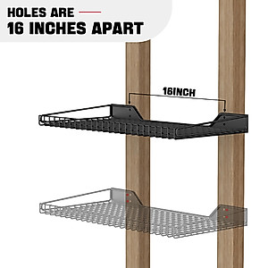 Ultrawall Wall Mounted Storage Shelf for Garage, 2 Pack Metal Shelf Rack, Heavy-Duty Wall Organizer Shelves Suitable for Shop, Shed, Garage 23.5inch x 12inch