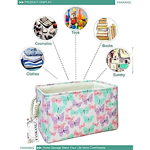 FANKANG Rectangular Laundry Basket Nursery Storage Fabric Storage Bin Storage Hamper,Gift Baskets (Butterfly)