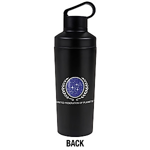 Star Trek OFFICIAL United Federation Logo 18 oz Insulated Water Bottle, Leak Resistant, Vacuum Insulated Stainless Steel with 2-in-1 Loop Cap