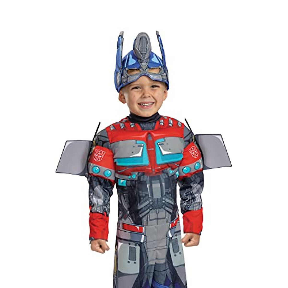 Disguise Optimus Prime Toddler Costume, Official Transformers Rise of the Beasts Muscle Padded Costume and Mask, Size (3T-4T)