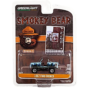 Greenlight 1:64 Smokey Bear Series 1 - 1967 Fod Bronco (Doors Removed) “Only You Can Prevent Forest Fires” 38020-C [Shipping from Canada]