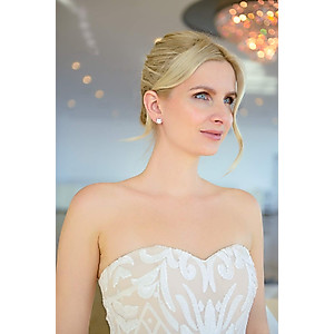 Mariell 2 Carat Princess-Cut Cubic Zirconia Clip On Earrings - Genuine Platinum Plated Clip-on Studs